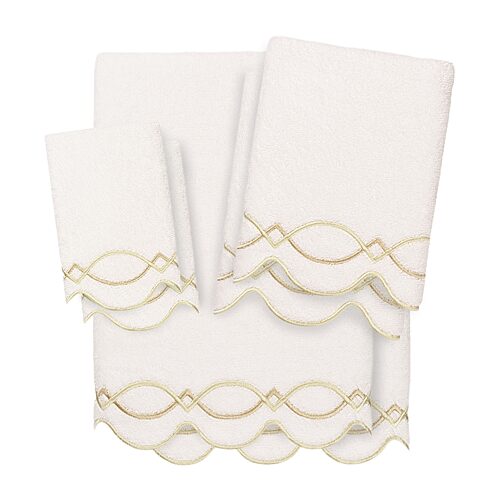 Click here for Linum Home Textiles Diamond Chain Scallop 6-pc. Qu... prices