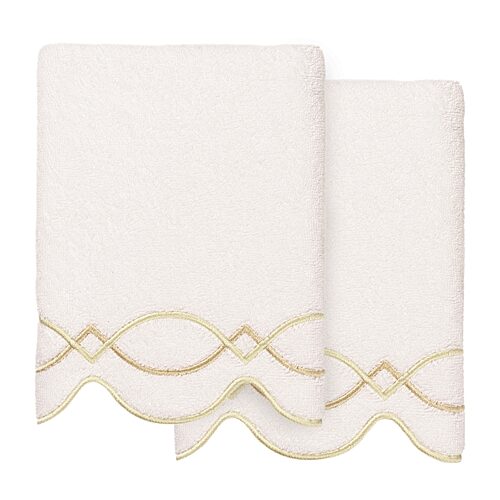 Click here for Linum Home Textiles Diamond Chain Scallop 2-pc. Ha... prices