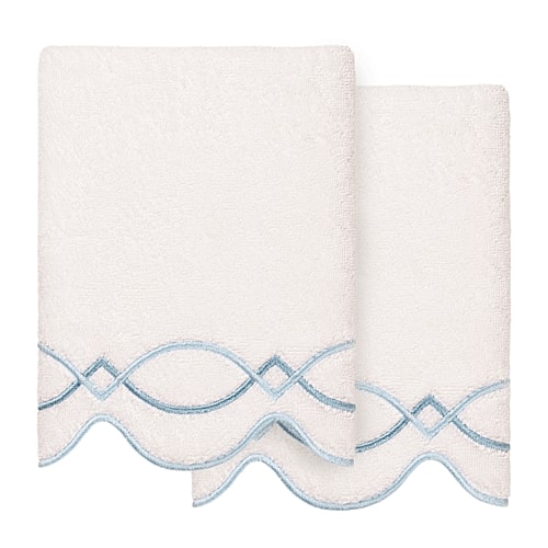 Click here for Linum Home Textiles Diamond Chain Scallop 2-pc. Ha... prices