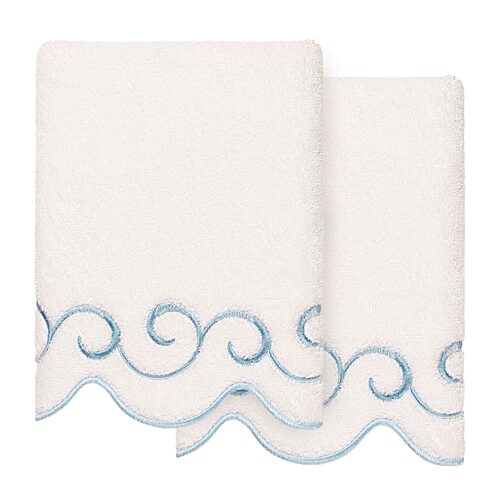 Click here for Linum Home Textiles Simplicity Scallop 2-pc. Hand... prices