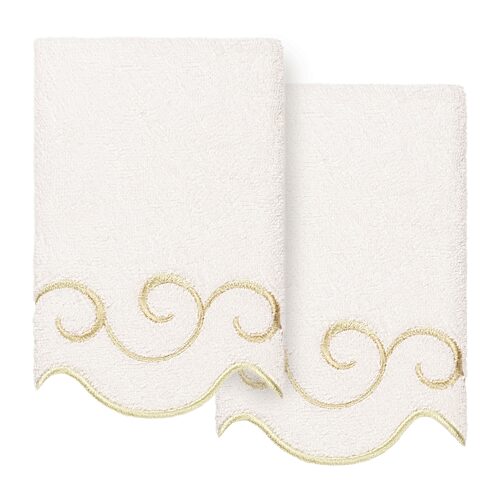 Click here for Linum Home Textiles Simplicity Scallop 2-pc. Finge... prices