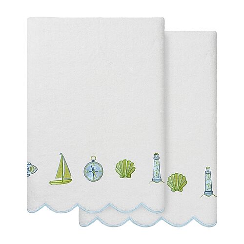 Click here for Linum Home Textiles Sea Joy Scallop 2-pc. Quick Dr... prices