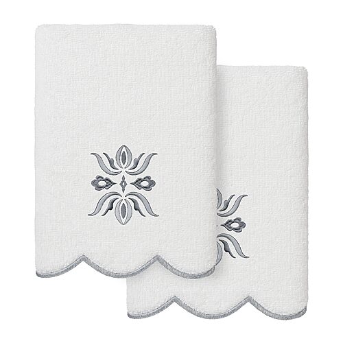 Click here for Linum Home Textiles Flower Crest Scallop 2-pc. Emb... prices
