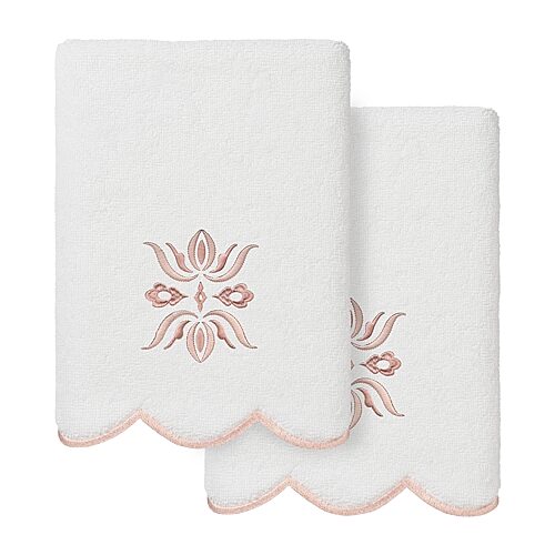 Click here for Linum Home Textiles Flower Crest Scallop 2-pc. Emb... prices