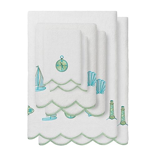 Linum Home Textiles Sea Joy Scallop 6-pc. Quick Dry Bath Towel Set  One Size  White