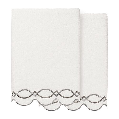 Click here for Linum Home Textiles Diamond Chain Scallop 2-pc. Qu... prices