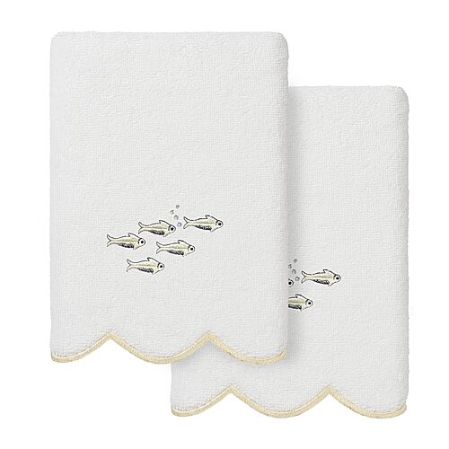 Click here for Linum Home Textiles Fish School Scallop 2-pc. Embe... prices