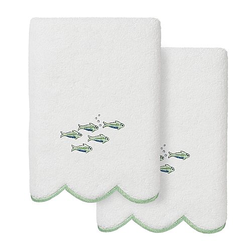 Click here for Linum Home Textiles Fish School Scallop 2-pc. Embe... prices