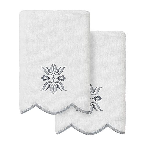 Click here for Linum Home Textiles Flower Crest Scallop 2-pc. Emb... prices