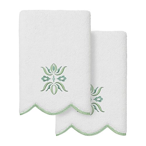 Click here for Linum Home Textiles Flower Crest Scallop 2-pc. Emb... prices