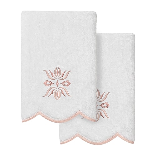 Click here for Linum Home Textiles Flower Crest Scallop 2-pc. Emb... prices