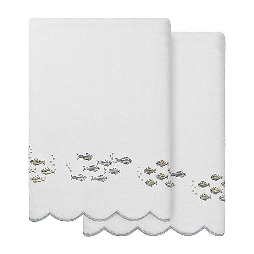 Click here for Linum Home Textiles Fish School Scallop 2-pc. Quic... prices