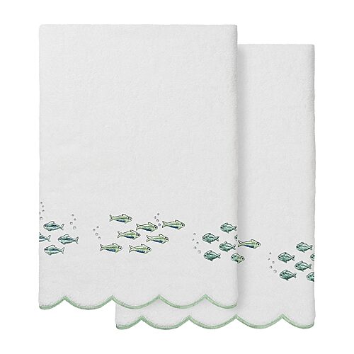 Click here for Linum Home Textiles Fish School Scallop 2-pc. Quic... prices