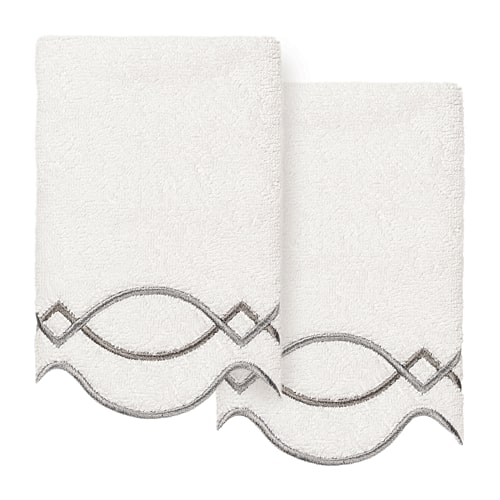 Click here for Linum Home Textiles Diamond Chain Scallop 2-pc. Fi... prices