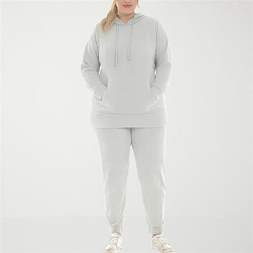 Click here for White Mark Plus Size Super Soft Two Piece Ribbed S... prices