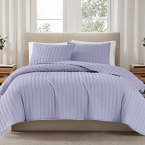 Click here for Brooklyn Loom Solid Cotton Percale Quilt Set  One... prices