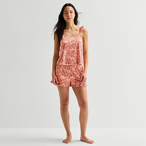 Ambrielle Womens Square Neck Sleeveless 2-pc. Cami Pajama Set  X-large  Pink