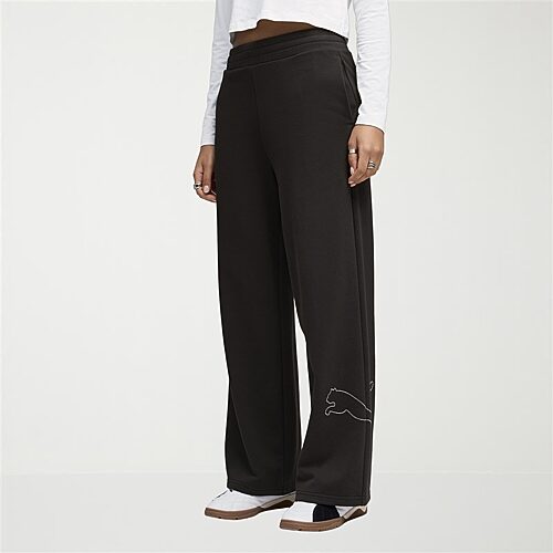 Click here for PUMA Womens Wide Leg High Rise Relaxed Fit Sweatpa... prices