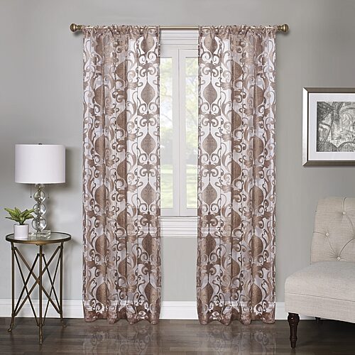 Click here for Regal Home Lombardi Floral Rod Pocket Sheer Single... prices