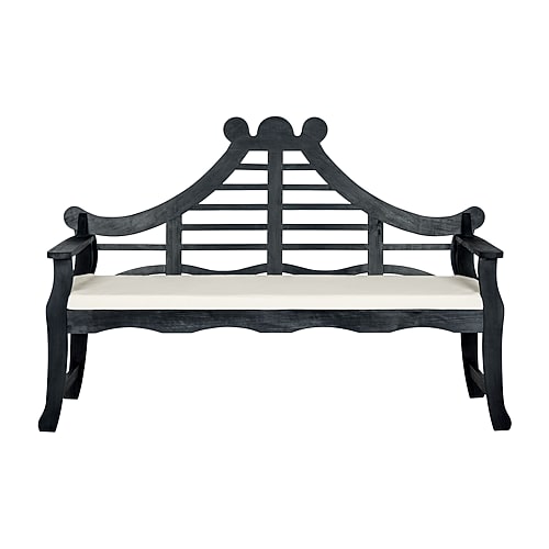 Click here for Azusa Carved Detail Wood Patio Bench  One Size  Gr... prices
