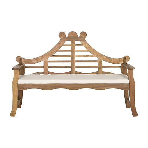 Click here for Azusa Carved Detail Wood Patio Bench  One Size  Be... prices