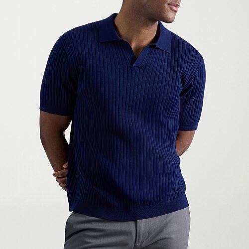 Click here for Haggar Johnny Collar Ribbed Mens Short Sleeve Polo... prices