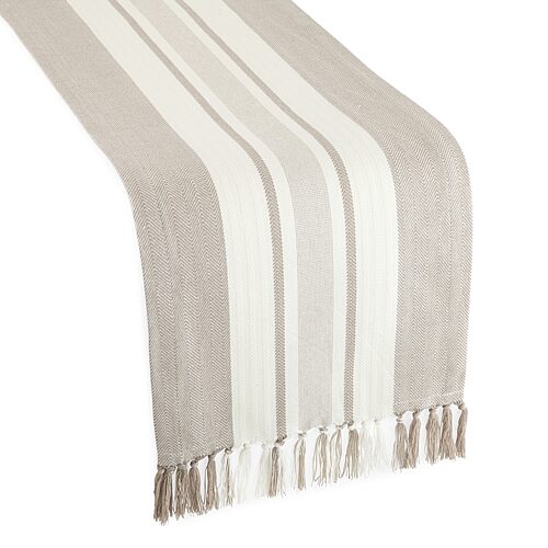 Linden Street Central Border Table Runner  One Size  Gray
