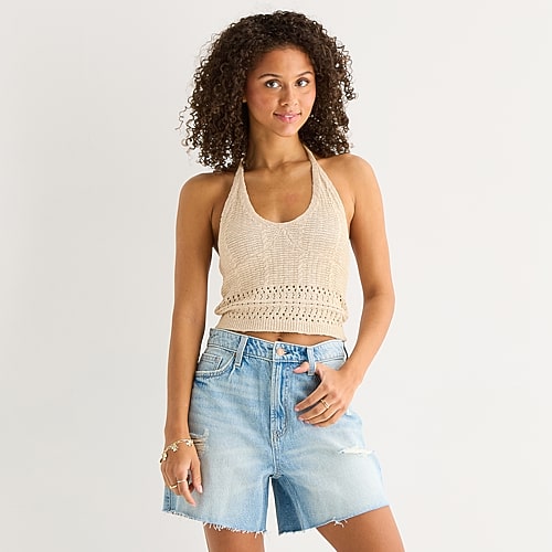 Click here for Arizona Womens Juniors Halter Neck Sleeveless Tank... prices