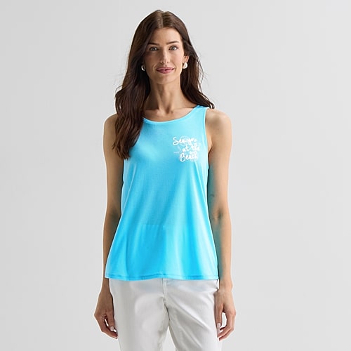Click here for St. Johns Bay Womens Round Neck Sleeveless Tank To... prices