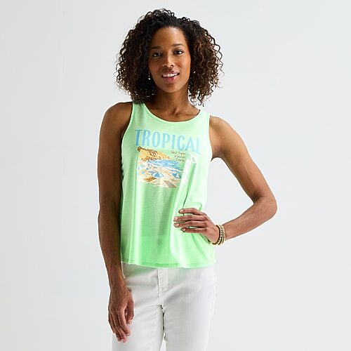 Click here for St. Johns Bay Womens Round Neck Sleeveless Tank To... prices