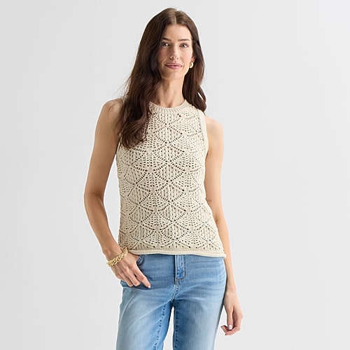 Click here for St. Johns Bay Womens Crew Neck Sleeveless Pullover... prices
