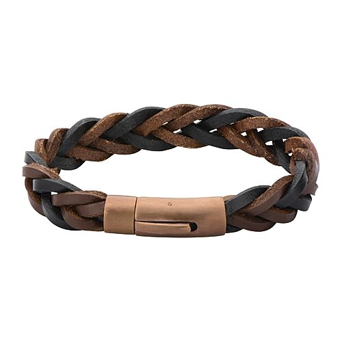 Click here for Mens Brown and Black Braided Leather Bracelet  One... prices