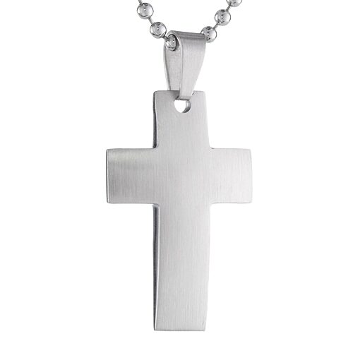 Click here for Mens Stainless Steel Cross Pendant  One Size  Whit... prices