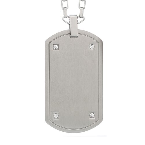 Click here for Mens Cubic Zirconia Stainless Steel Dog Tag Pendan... prices