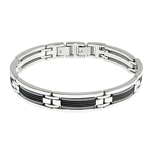 Click here for Mens Stainless Steel Chain and Ceramic Link Bracel... prices