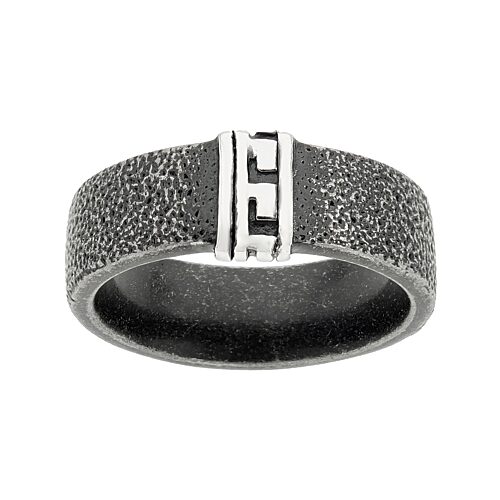 Click here for Mens Black Stainless Steel Band with Greek Design... prices