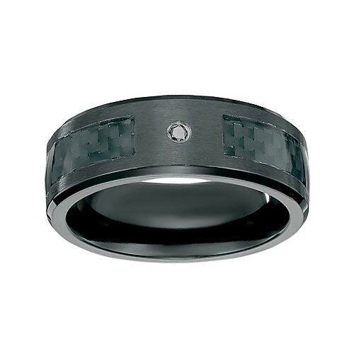 Click here for Mens Diamond Accent Black Zirconium Band Ring  9... prices