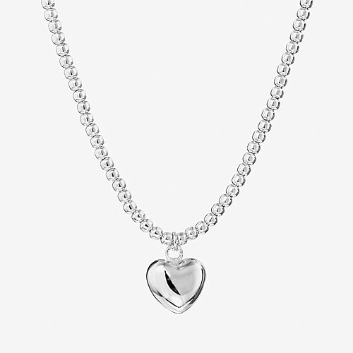 Click here for Womens Sterling Silver Heart 18 Inch Pendant Neckl... prices