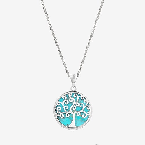 Click here for Tree Of Life Womens Blue Turquoise Sterling Silver... prices