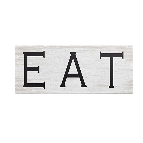 Stupell Industries Eat Farmhouse Kitchen Sign Canvas Art  One Size  White