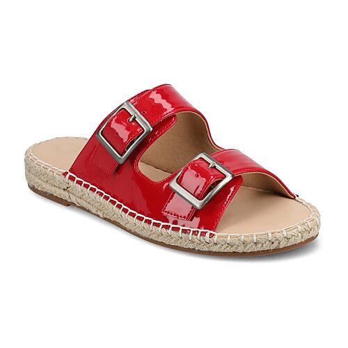 Journee Collection Womens Tresah Flat Sandals  7 Medium  Red