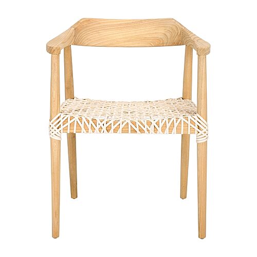 Click here for Munro Leather Woven Accent Chair - Natural / white prices