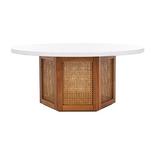 Click here for Safavieh Danez Cane Coffee Table - White faux marb... prices