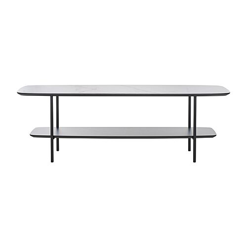 Safavieh Kayleigh Coffee Table - White faux marble/matte black