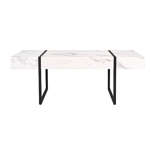 Tristan Rectangular Modern Coffee Table - White/black
