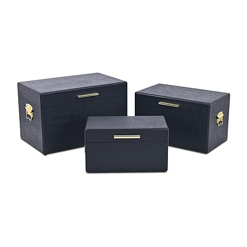 Click here for Cheungs Navy Blue Trunks With Gold Handles Jewelry... prices