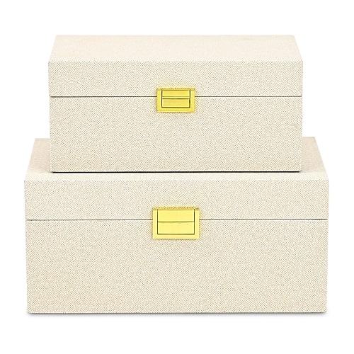 Click here for Cheungs Cream Fabric Themed Box Set With Gold Hand... prices
