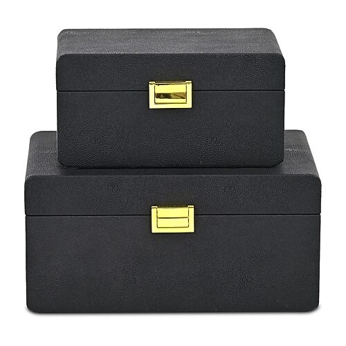 Click here for Cheungs Black Rounded Shagreen Vinyl Box Set With... prices