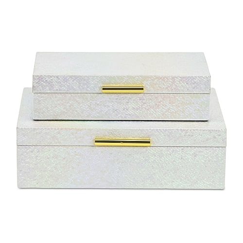 Click here for Cheungs White Seascale Pattern Iridescent Box Set... prices