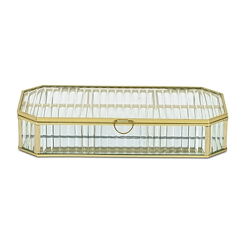 Click here for Cheungs Fluted Glass Mirrored Box With Four Compar... prices